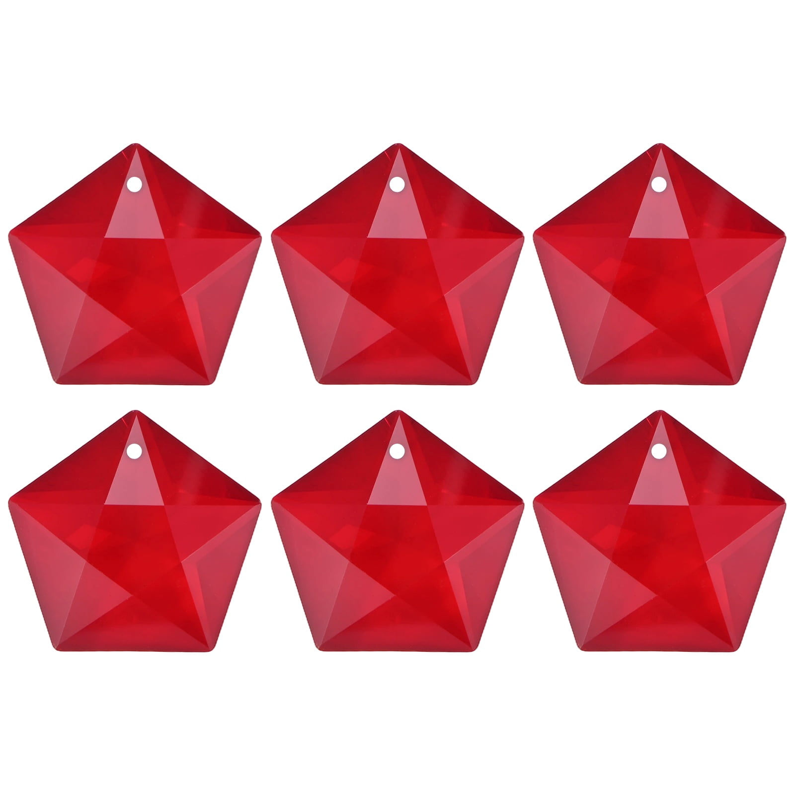 6-Pack Crystal Five-Pointed Star Prisms, 30mm/1.18 Inch Hanging ...