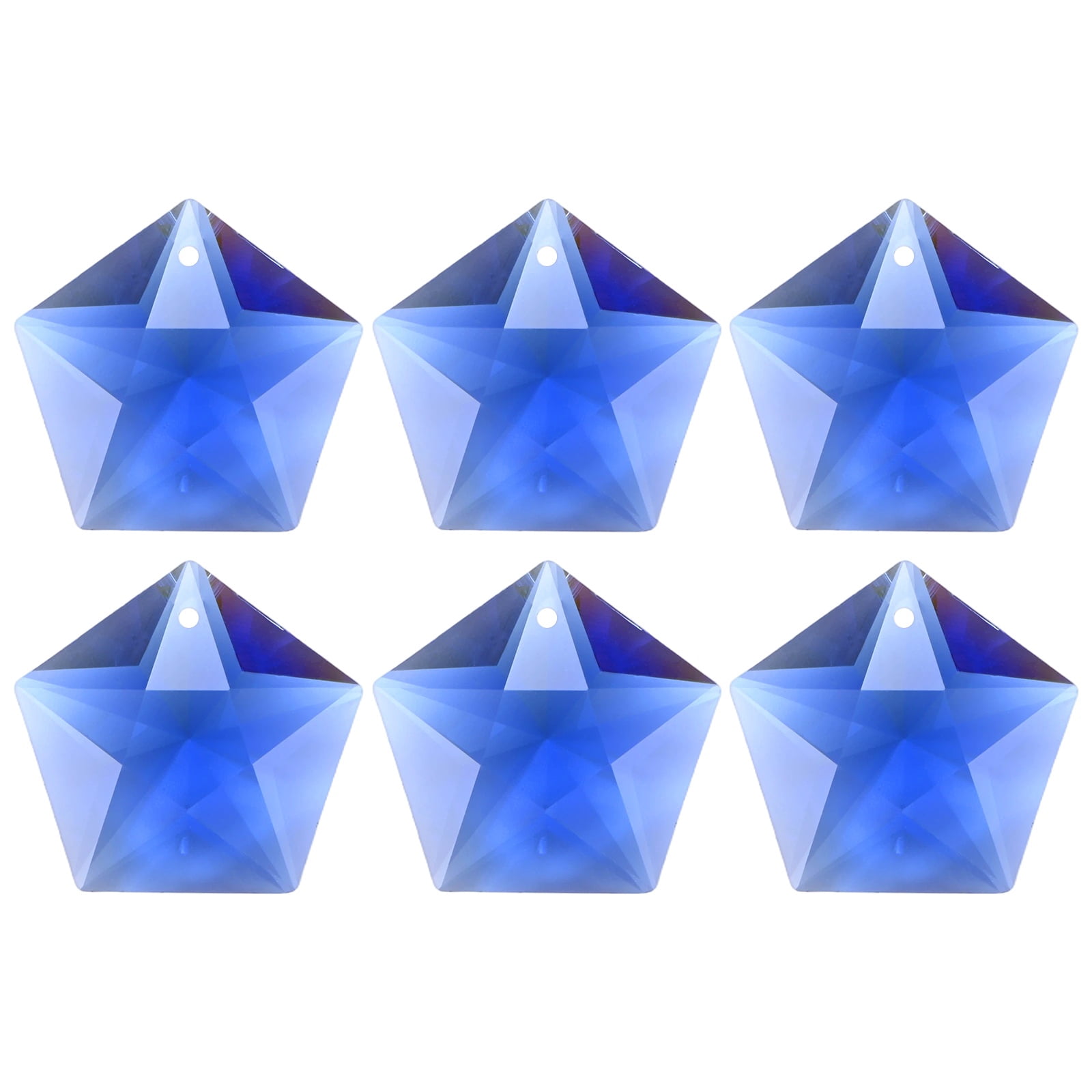 6-Pack Crystal Five-Pointed Star Prisms, 30mm/1.18 Inch Hanging ...