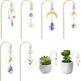 6 Pack Crystal Suncatcher, Garden Suncatchers with Gold Small Trellis ...
