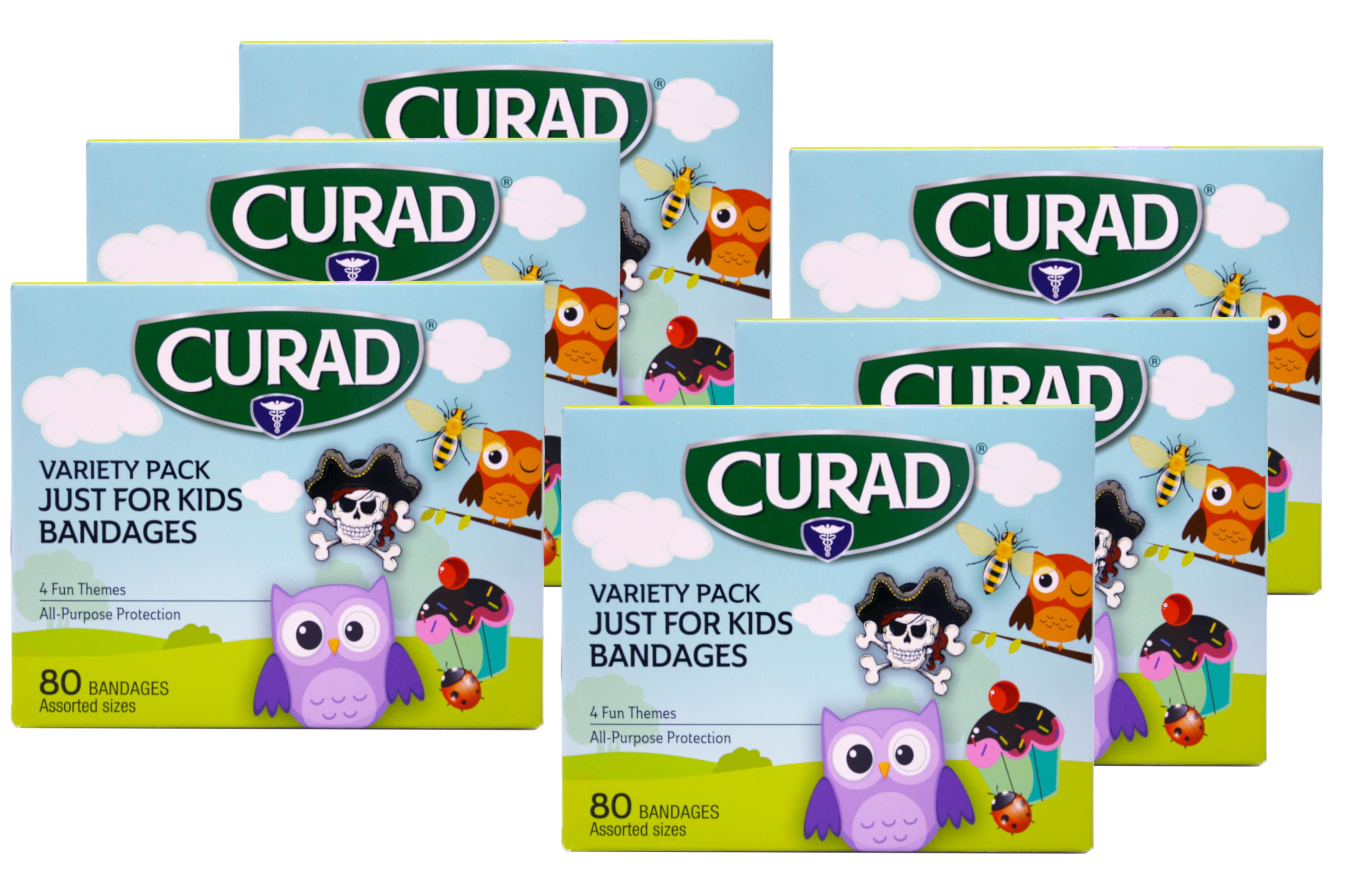 6 Pack - Curad Just for Kids Bandages, 4 Fun Themes, Colorful, All ...