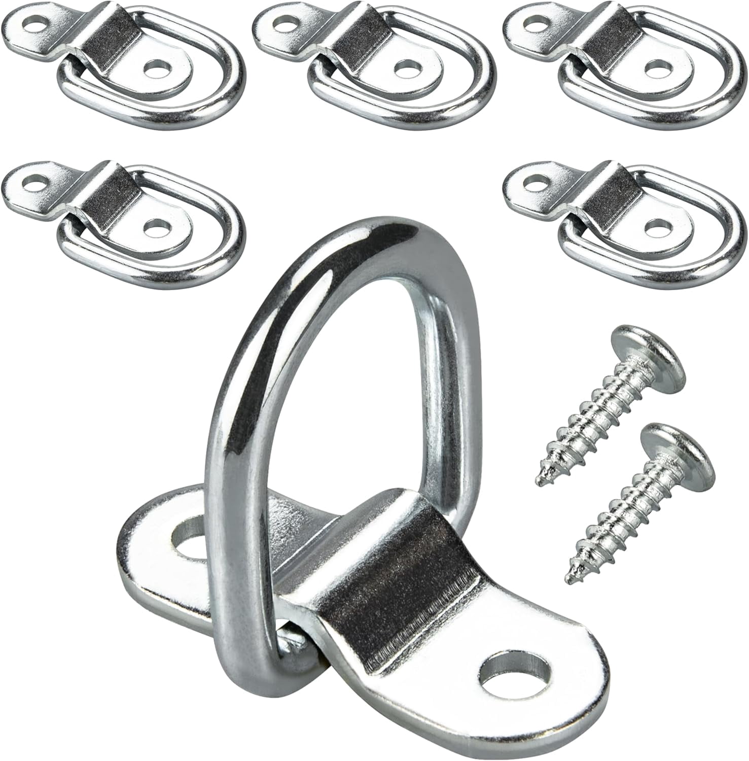 6 Pack D-Ring Tie Downs Anchors 1/4" Heavy Duty Steel Trailer Tie Down ...