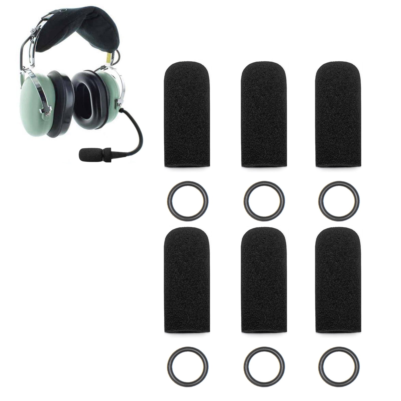 6-Pack DC Mic Cover Kit - Compatible with David Clark DC One-X/PRO-X2 ...