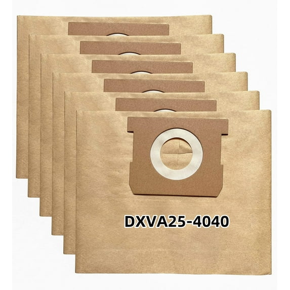 6 Pack DXVA25-4040 Standard Disposable Dust Bag，Compatible with DEWALT ...