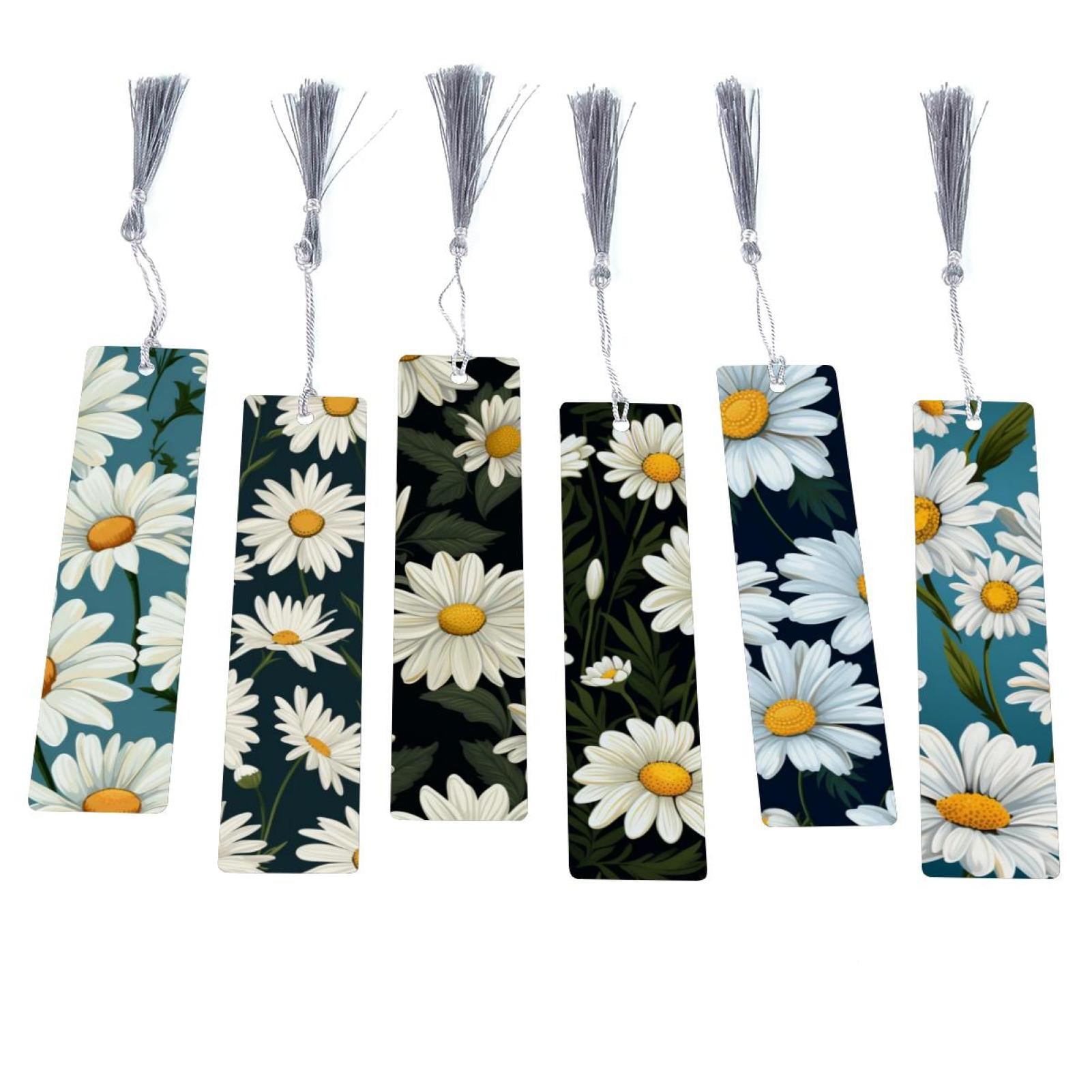 6 Pack Daisy Bookmarks with Tassels for Kids School Supplies, Book ...