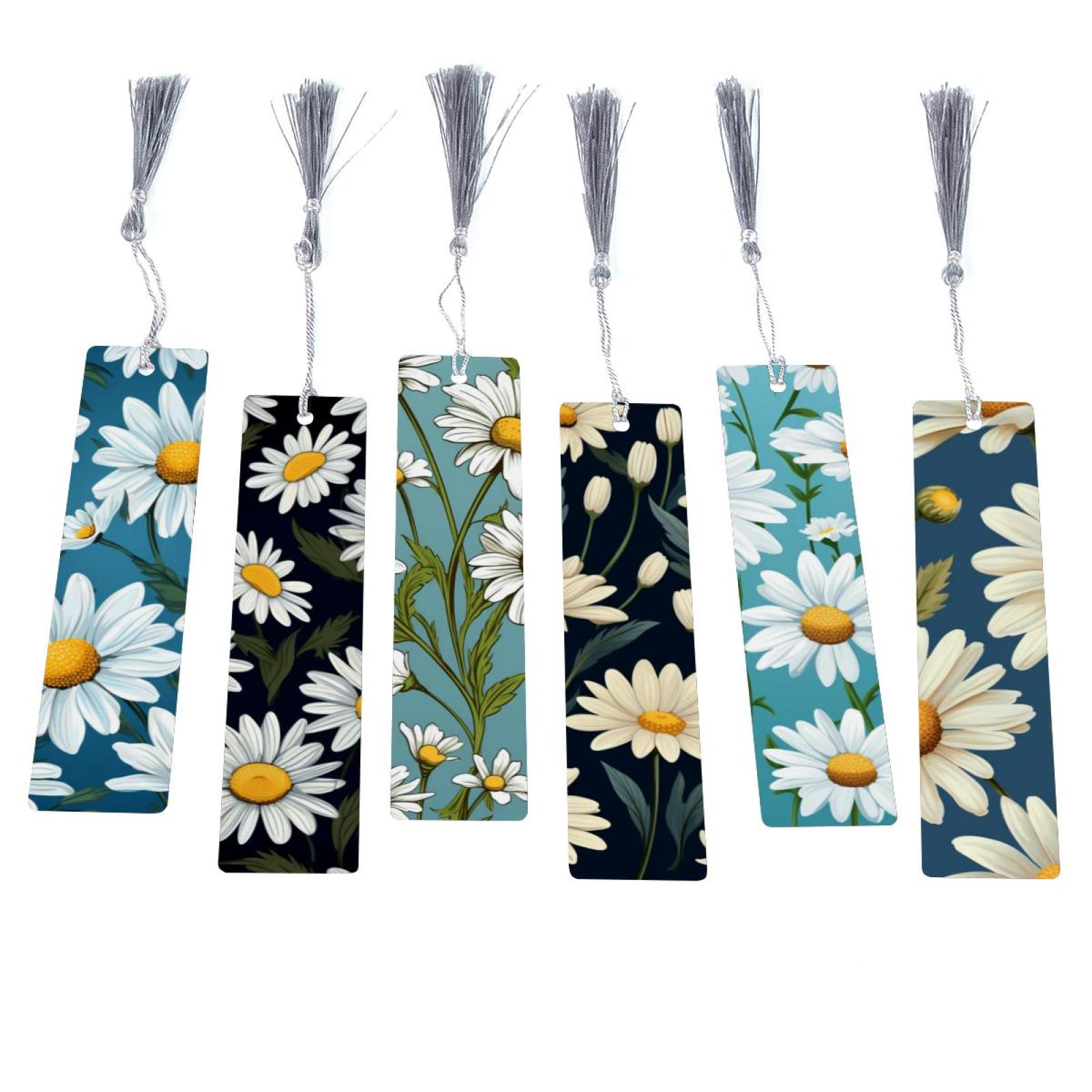 6 Pack Daisy Bookmarks with Tassels for Kids School Supplies, Book ...