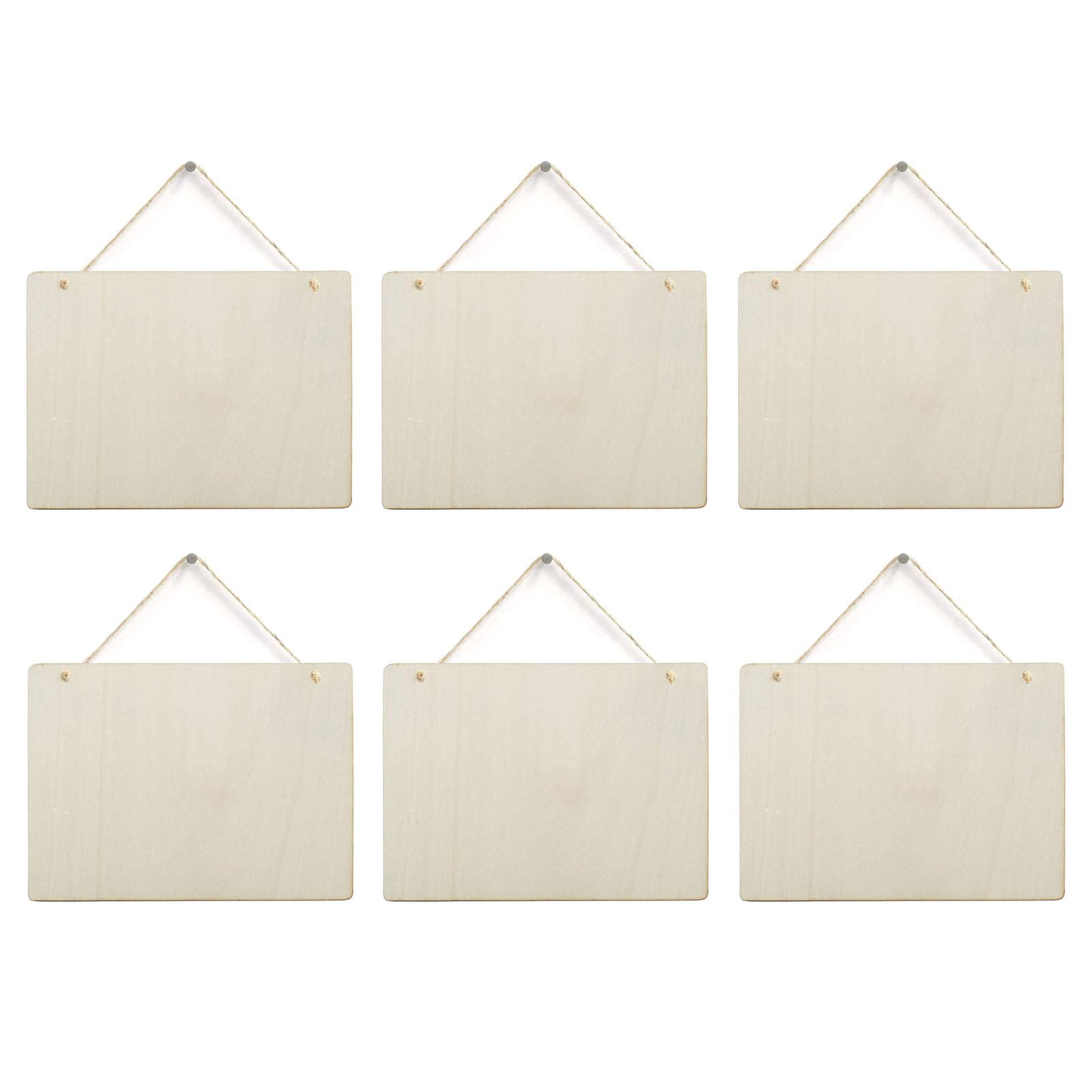 6 Pack Decoration, 8.8x6.7 Inches (22.5x17cm) C3 Blank Wooden Plaque ...