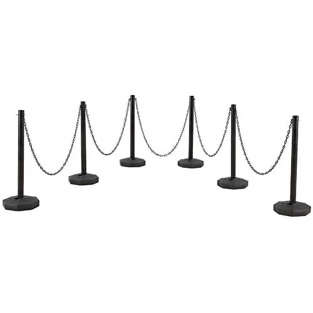 6 Pack Delineator Post Cone with Fillable Base & 5FT Chain,Traffic ...