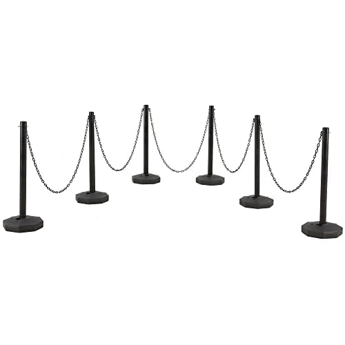 6 Pack Delineator Post Cone with Fillable Base & 5FT Chain,Traffic ...