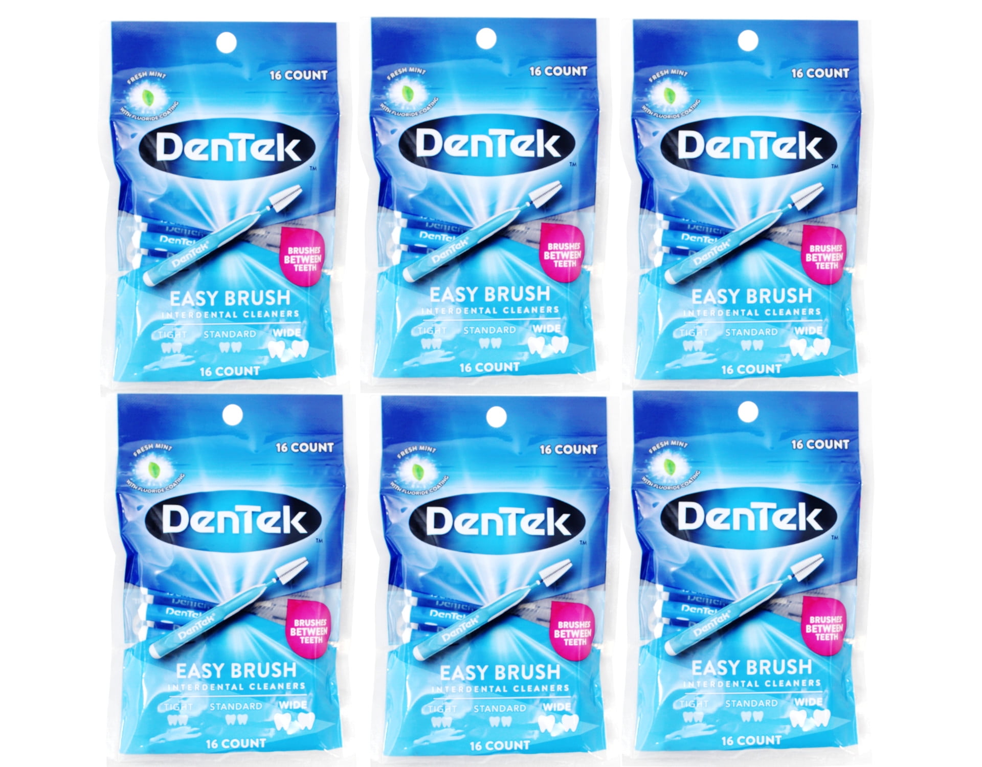 6 Pack - DenTek Easy Brush Wide (16 count) Each - Walmart.com