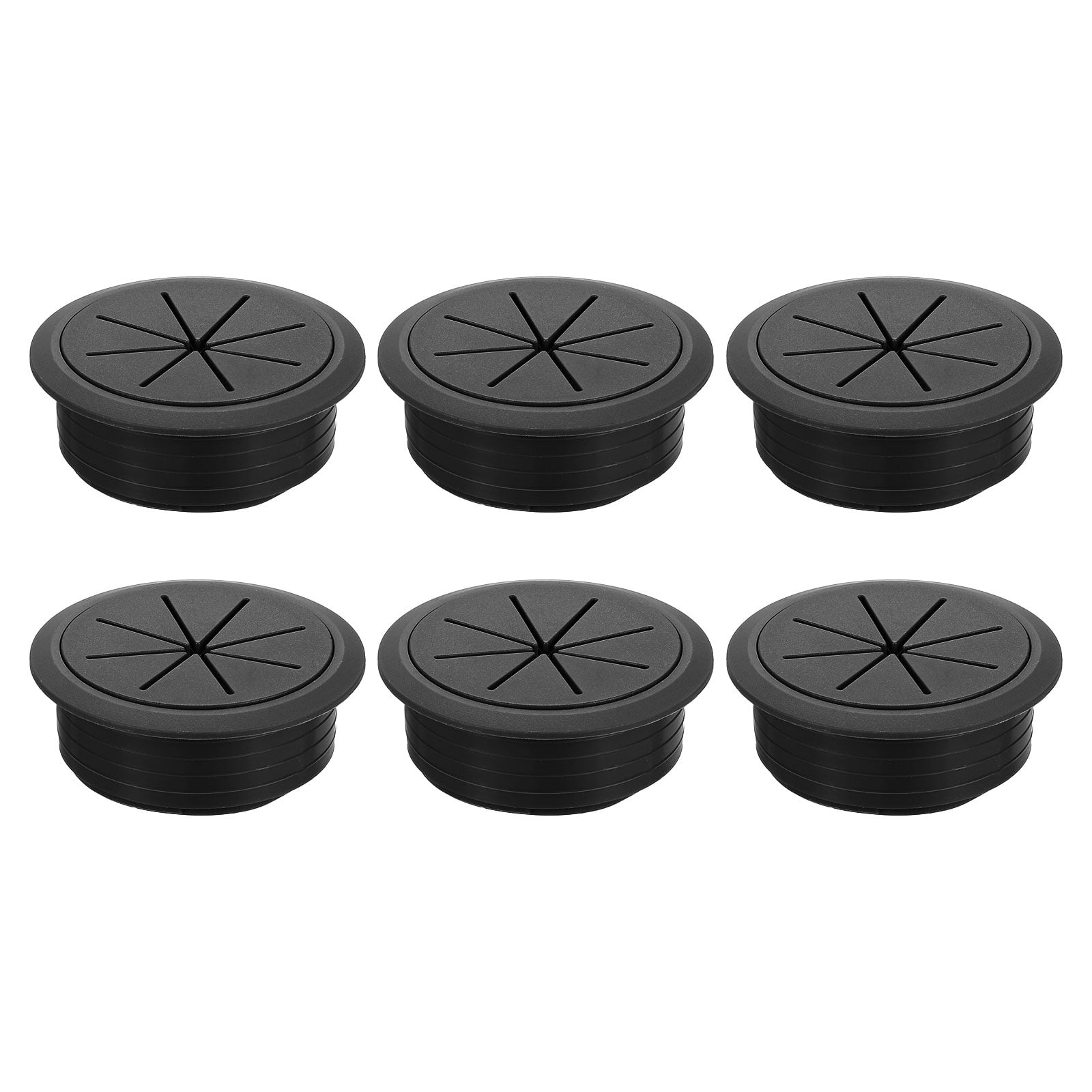 6 Pack Desk Grommet, 2.36 inch 60mm Desk Cable Hole Cover, Black ...