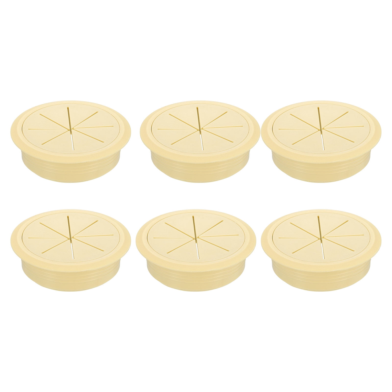 6 Pack Desk Grommet, 3.15 inch 80mm Desk Cable Hole Cover, Beige ...