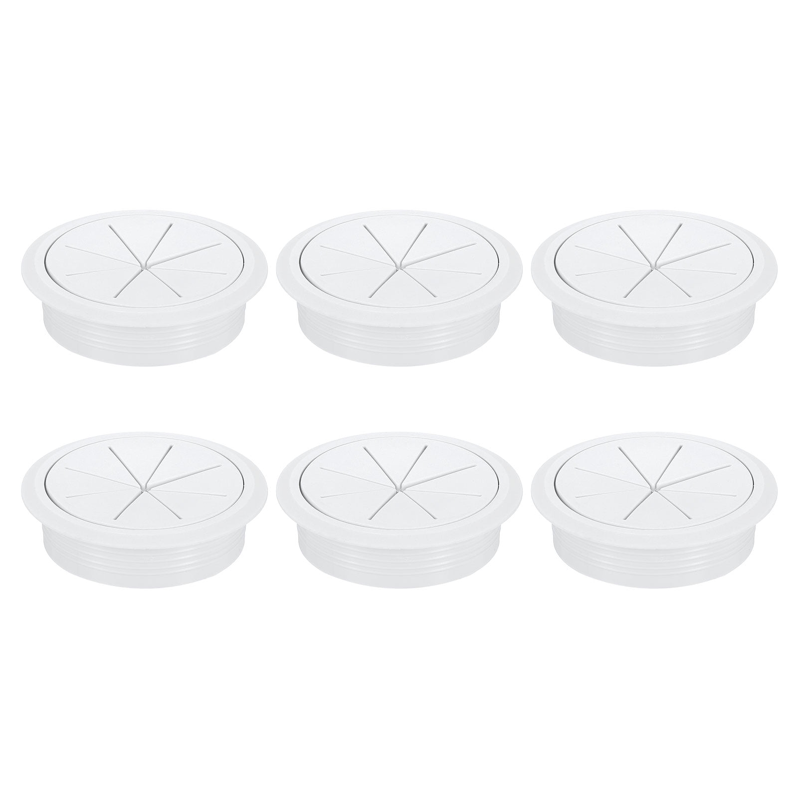 6 Pack Desk Grommet, 3.15 inch 80mm Desk Cable Hole Cover, White ...