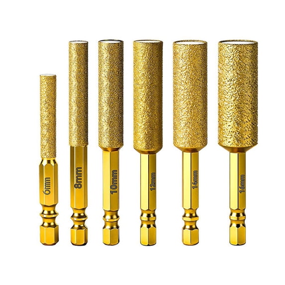 6-Pack Diamond Core Drill Bits Set (6-16mm) for Porcelain Tile, Granite ...