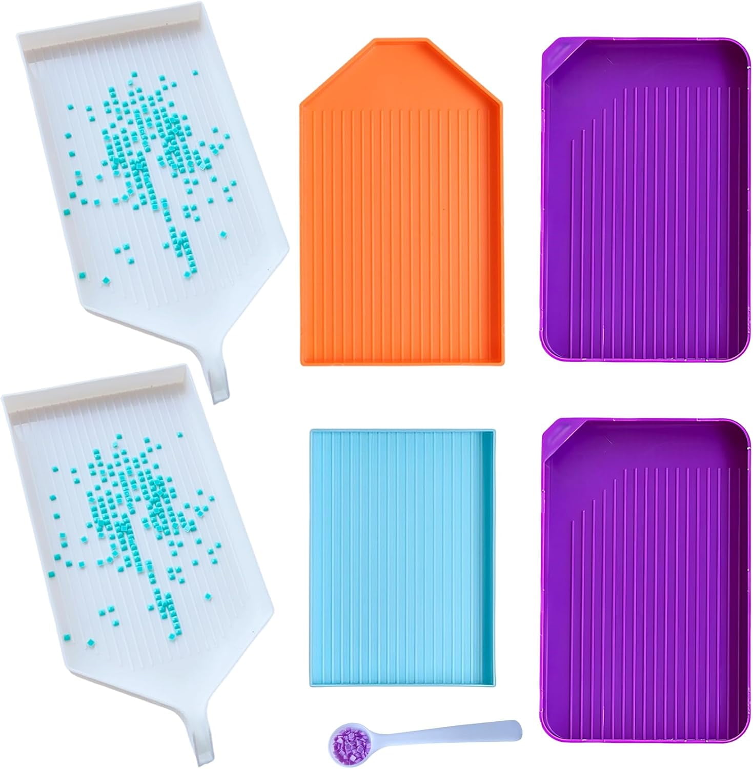 6 Pack Diamond Painting Trays, Colorful and Mixing Plastic Bead Sorting Trays Diamond Rhinestone ...