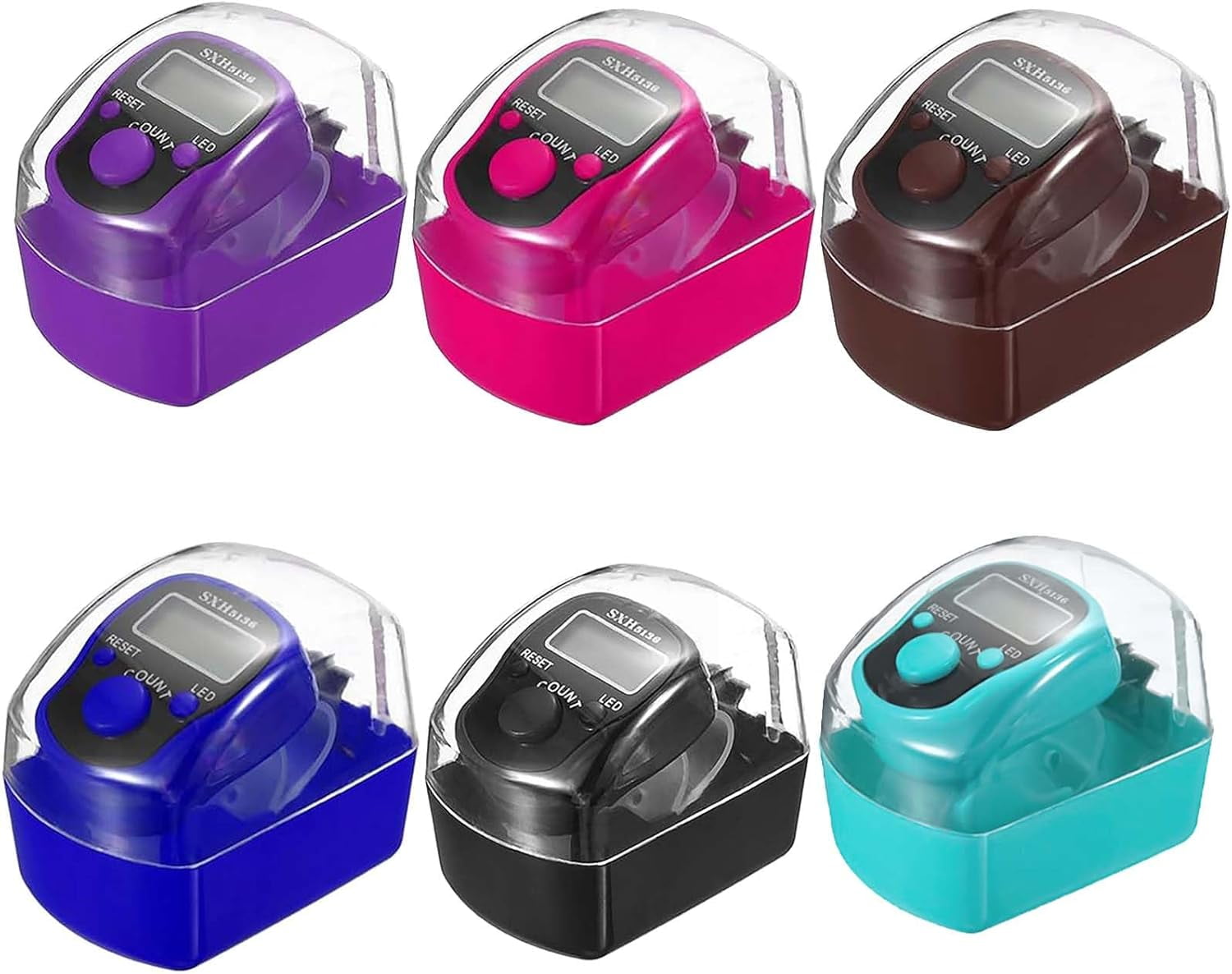 6-Pack Digital Tally Finger Counter with Led, Colorful Tasbeeh Tasbih 5 ...