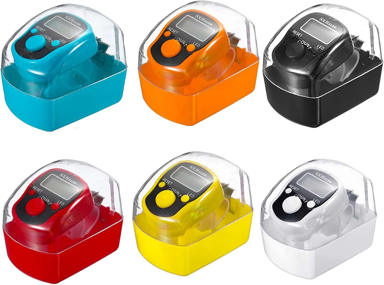 6-Pack Digital Tally Finger Counter with Led, Colorful Tasbeeh Tasbih 5 ...