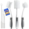6 Pack Dish Brush Set with Bottle Brush, Dish Scrub Brush, Pan Brush and 3 Straw Brushes, Deep ...