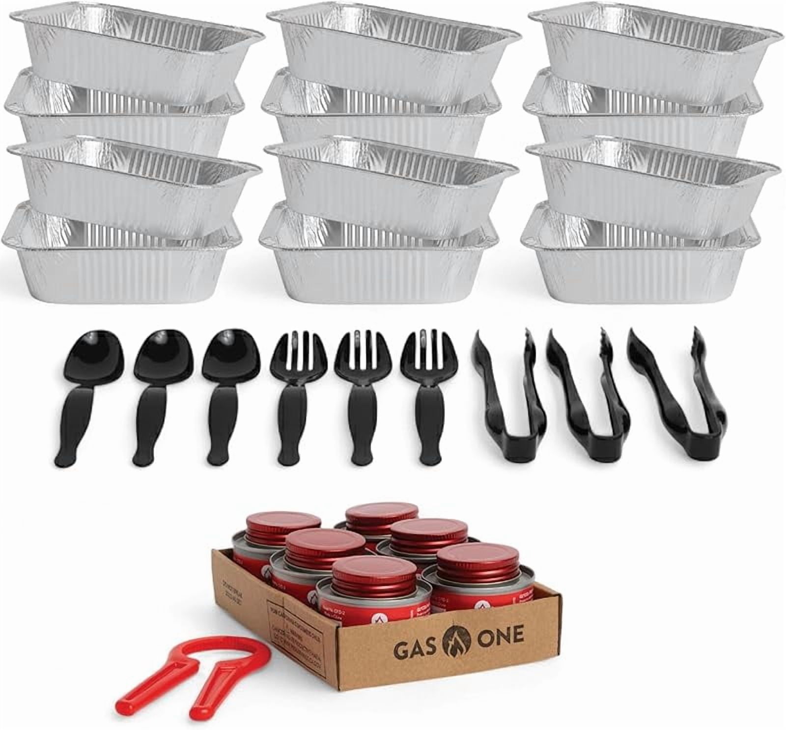 6 Pack - Disposable Chafing Dish Buffet Set, Half Size Pans, Welded ...