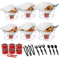 6 Pack - Disposable Chafing Dish Buffet Set, Half Size Pans, Welded ...