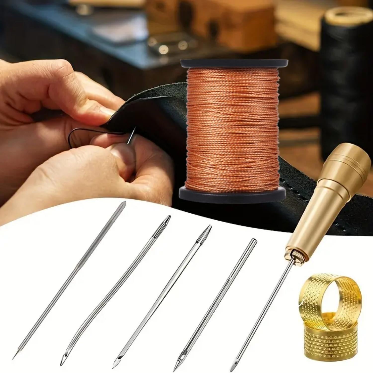 6 Pack Diy Faux Leather Sewing Kit With Copper Handle Awl - Complete ...