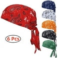 6-Pack Men's Sweat-Wicking Do Rags - Sun-Protecting Biker Helmet Liners ...