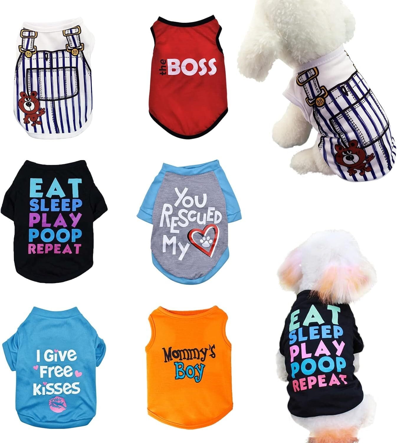 6 Pack Dog Clothes for Small Dogs Boy and Girl, Soft and Breathable ...