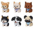 6 Pack Dog Series Micro Mini Building Block Set, Pets Animal Model Set ...