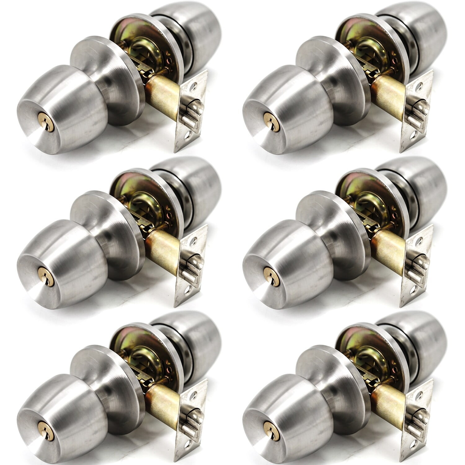 6 Pack Door Knob and Lock Set Versa Keyed by Villar Home Designs Bronze ...