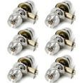 6 Pack Door Knob and Lock Set Versa Keyed by Villar Home Designs Silver ...