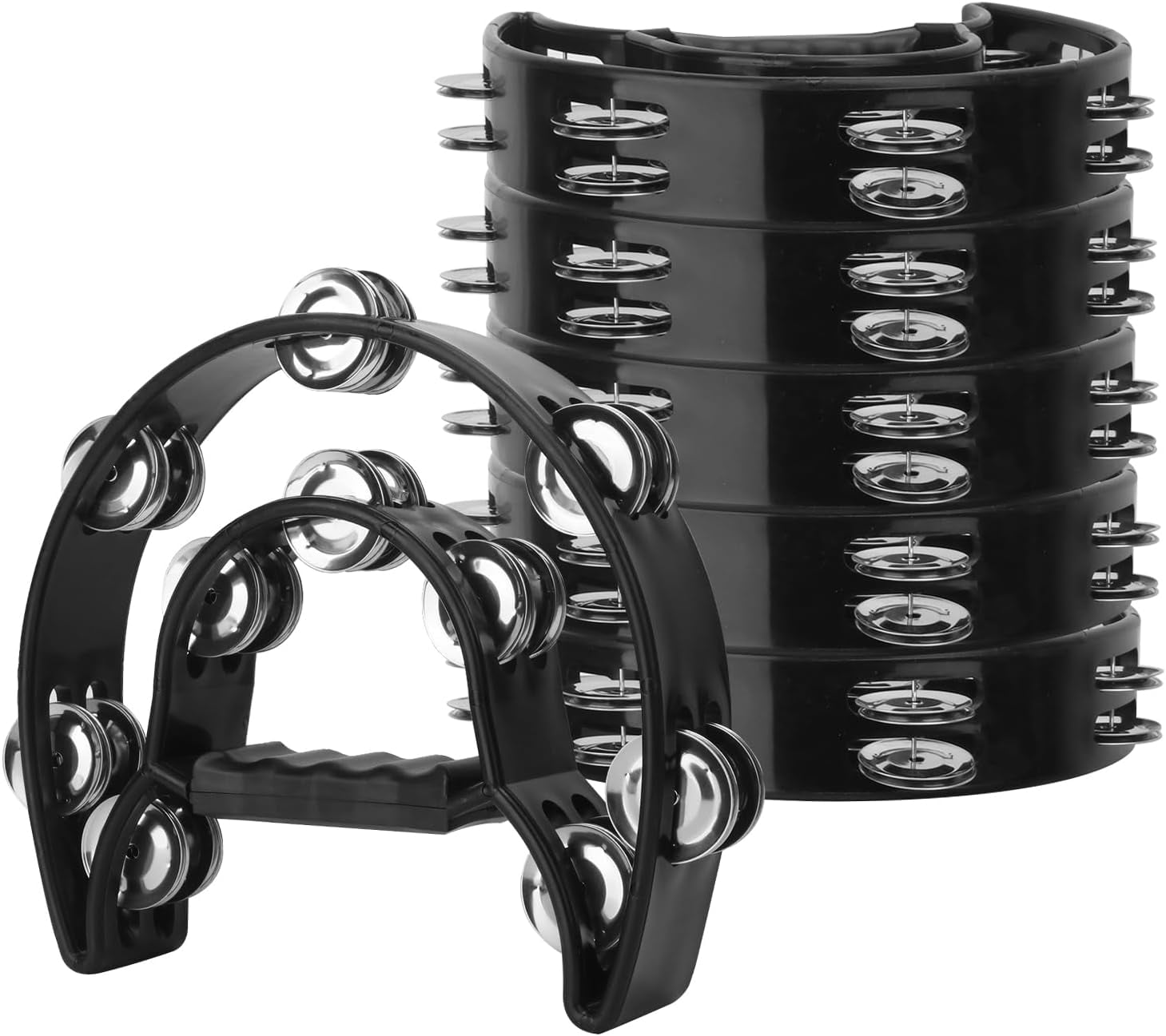 6 Pack Double Row Tambourine – 9.06 inch Professional Handheld ...