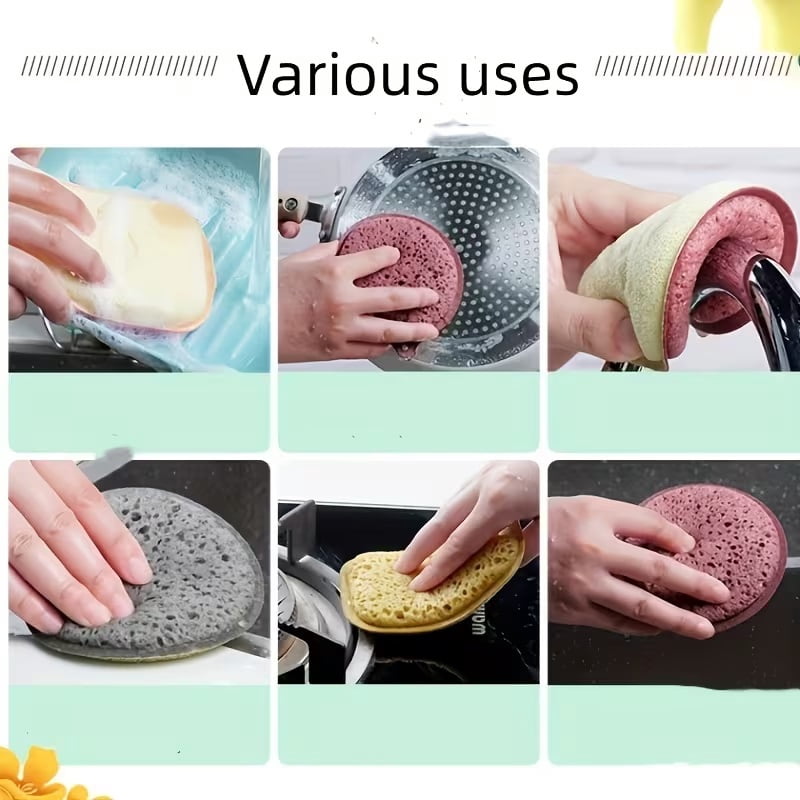 6-Pack Double-Sided High-Foaming Seaweed Scrubbing Pads for Effective ...
