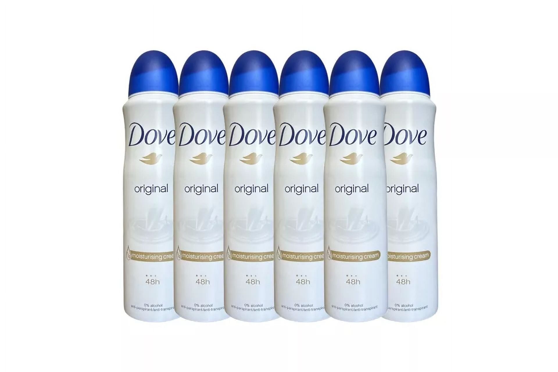 6 Pack Dove Spray Original Anti-Perspirant Spray Deodorant 150ml (5 ...