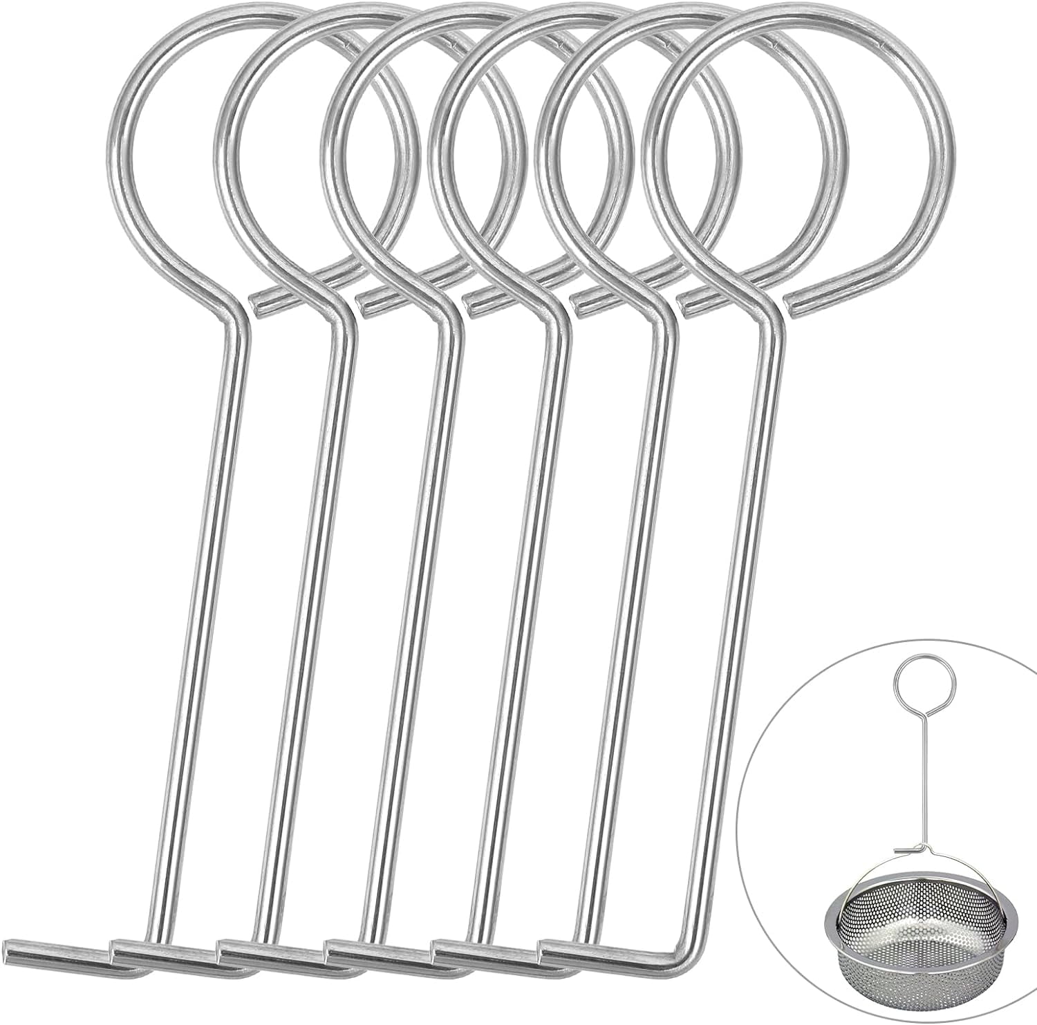 6 Pack Drain Key Lifting Hooks Shower Drain Removal Tool Stainless ...