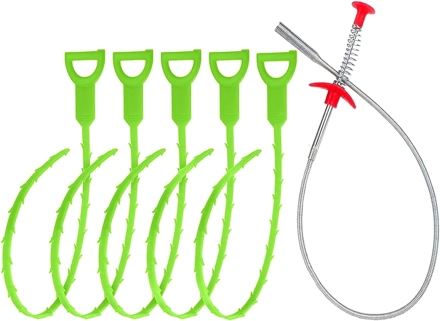 6 Pack Drain Snake Hair Drain Clog Remover Cleaning Tool Kit for ...