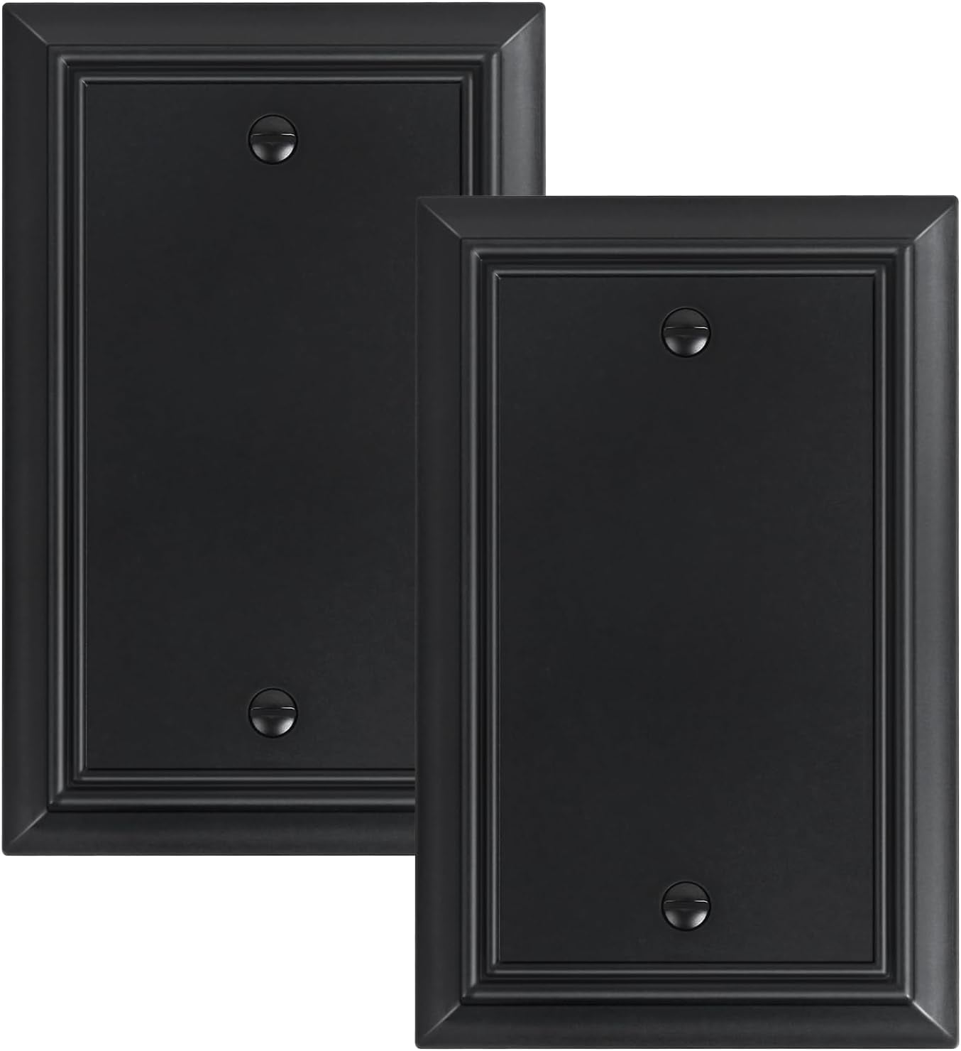 6-Pack Duplex Outlet Cover Plate, Decorative Matte Black Switch Plates ...