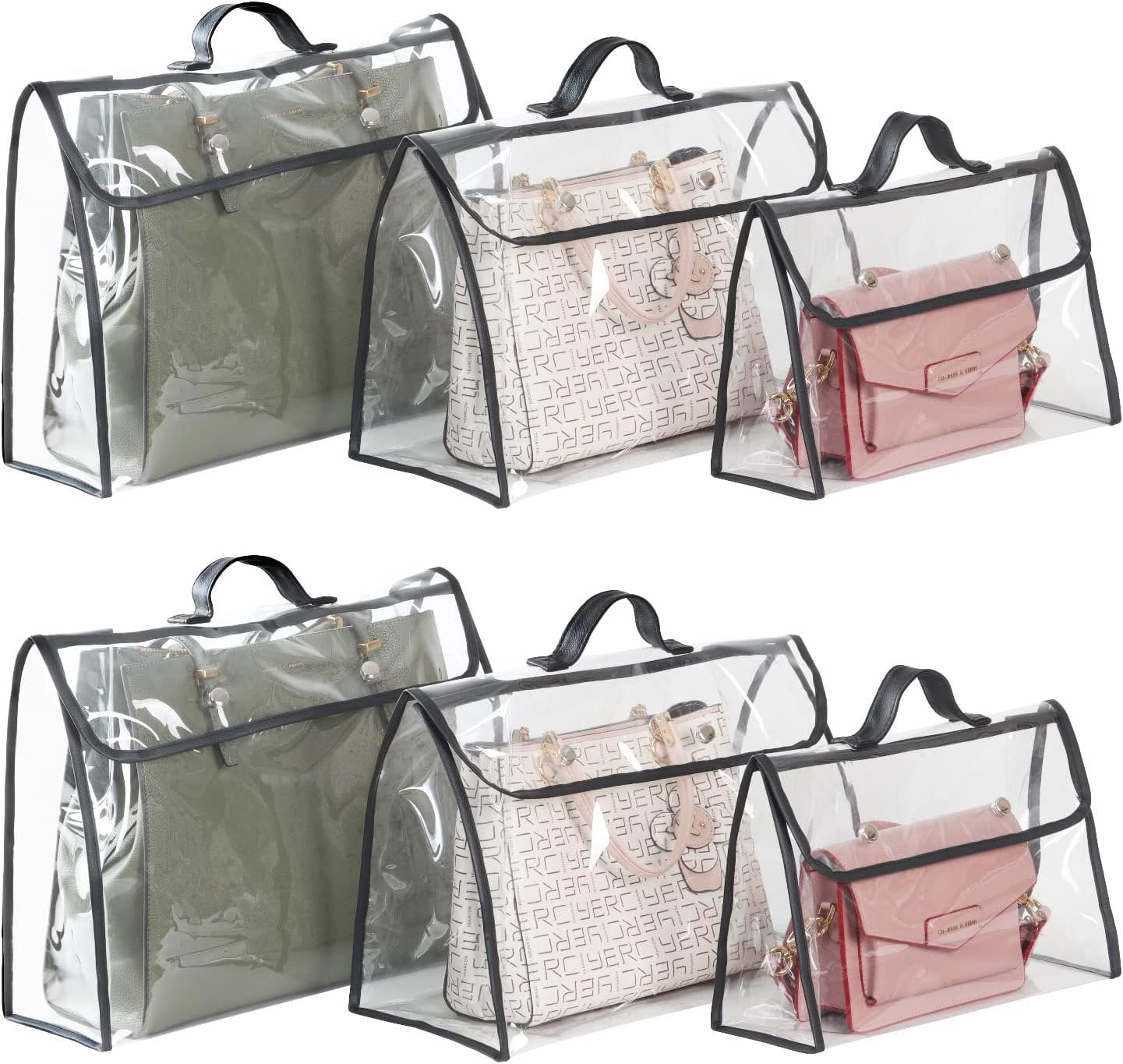 6 Pack Dust Bags For Purses and Handbags,Clear Dust Covers Bag ...