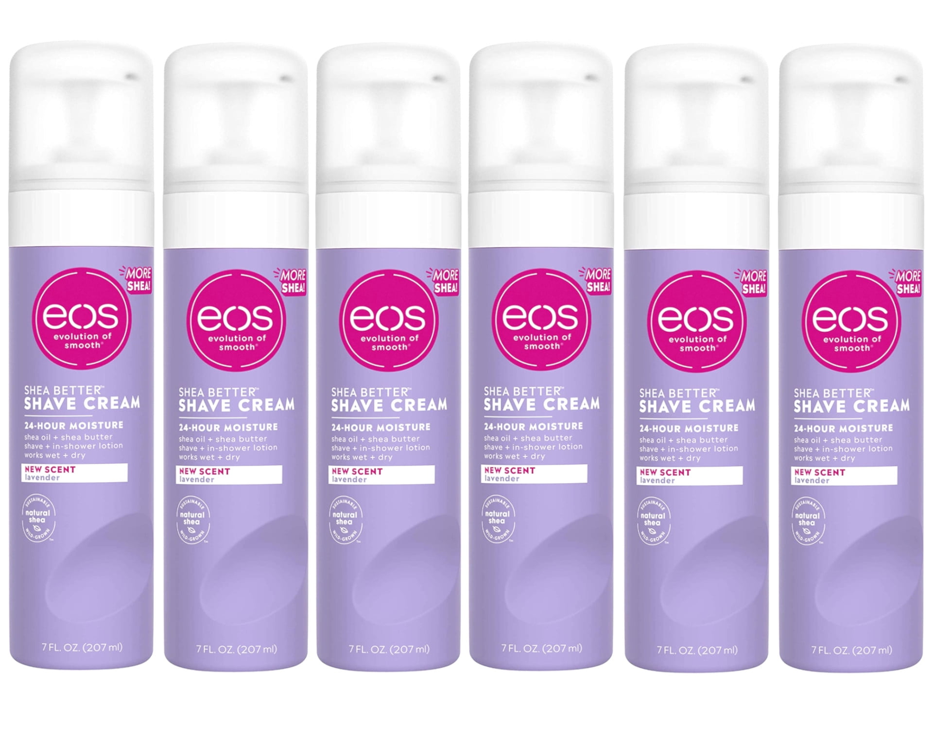 6 Pack EOS Evolution of Smooth Shave Cream Lavender Jasmine 7 Oz Each ...