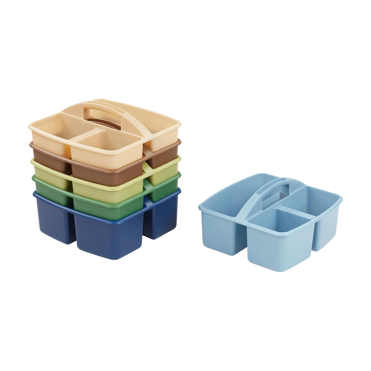 6-Pack Earthtone Supply Organizer, 3-Compartment Storage Caddy ...