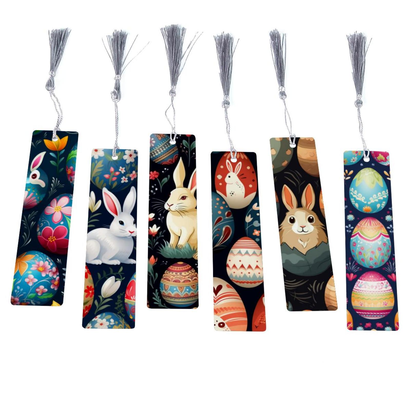 6 Pack Easter Bookmarks with Tassels for Kids School Supplies, Book ...