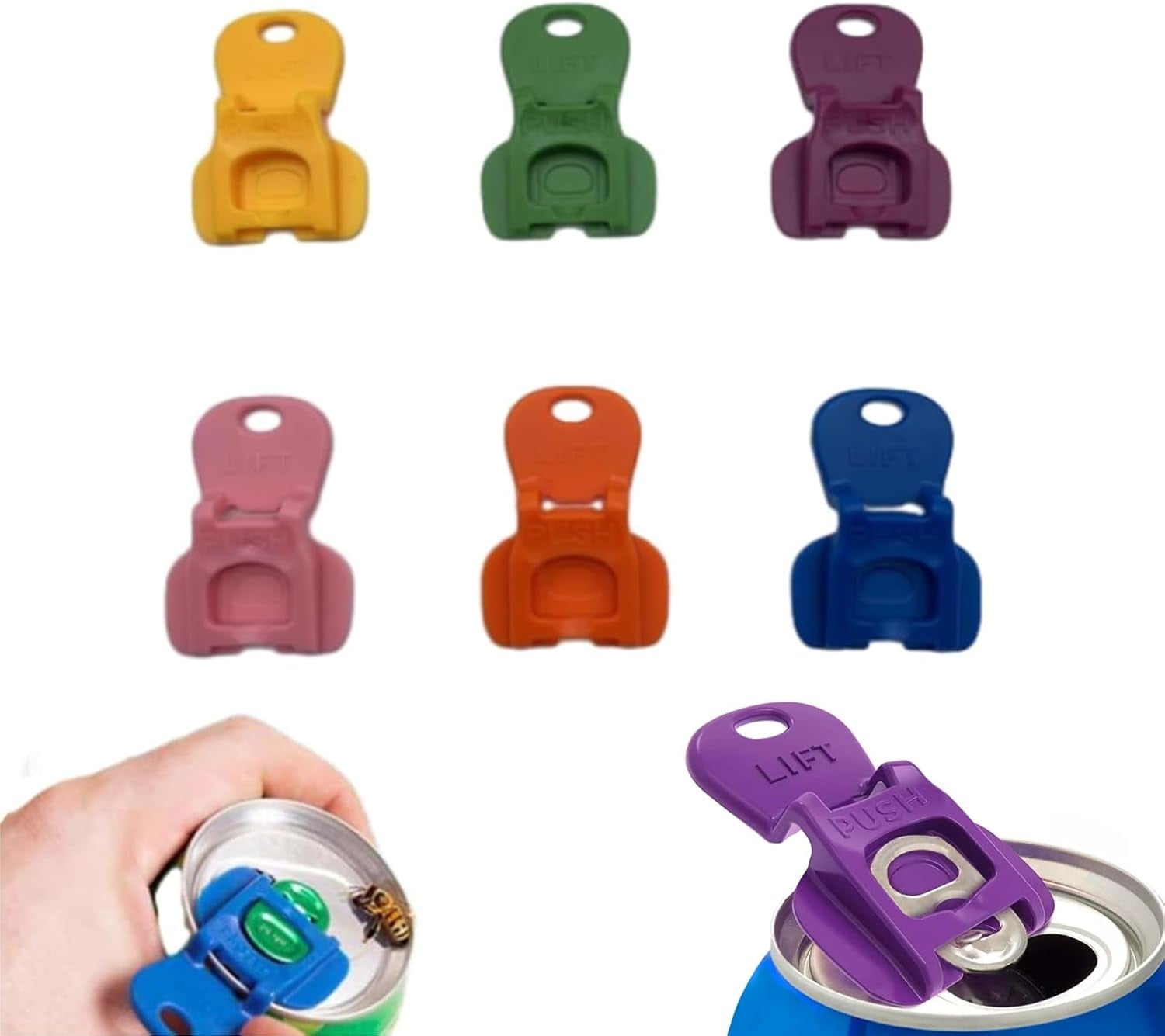 6-Pack Easy Tab Opener and Drink Protector,Complete Cover Easy Can ...