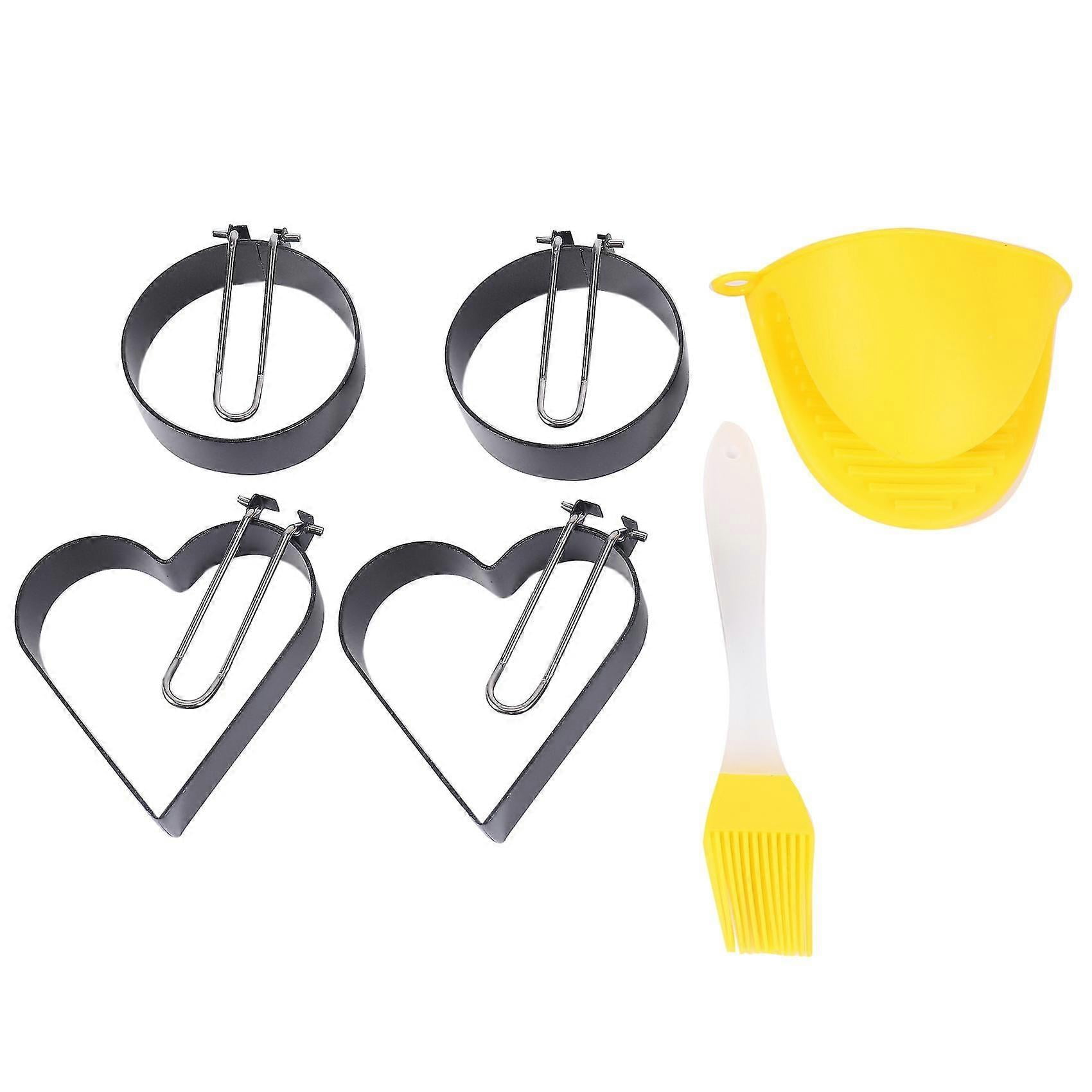 6 Pack Egg Rings Set Breakfast Omelette Round Heart Shaped Egg Pan Ring ...