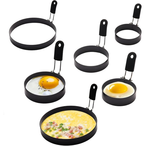 6 Pack Eggs Ring,3 Size Cooker Rings For Frying Shaping Cooking Eggs ...