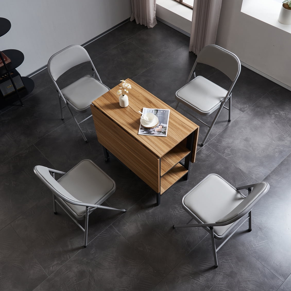 6 Pack Elegant Foldable Chairs with Padded Seats, Lightweight ...