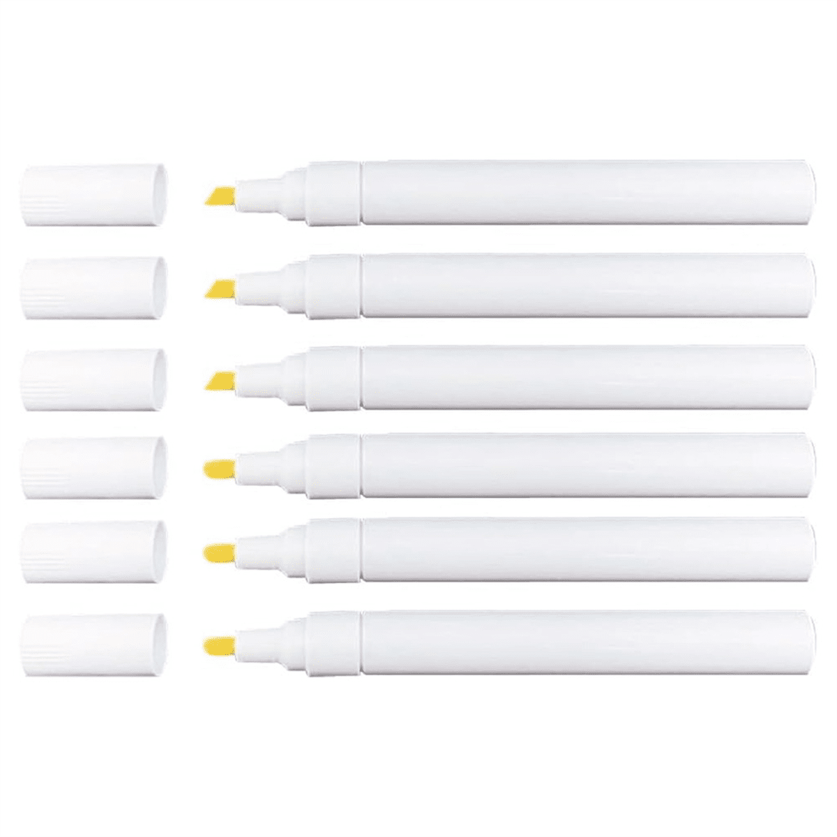 6 Pack Empty Refillable Paint Pens, 3mm/6mm Round and Slanted Tips for ...