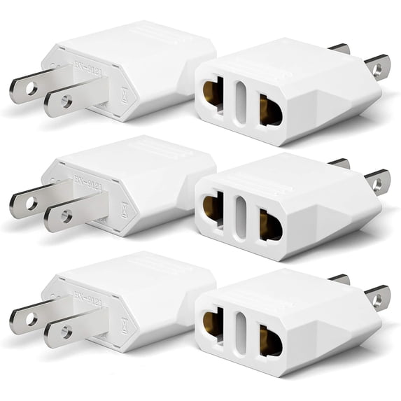 6-Pack Europe to US Travel Plug Adapter, Type A Plug Adapter ...