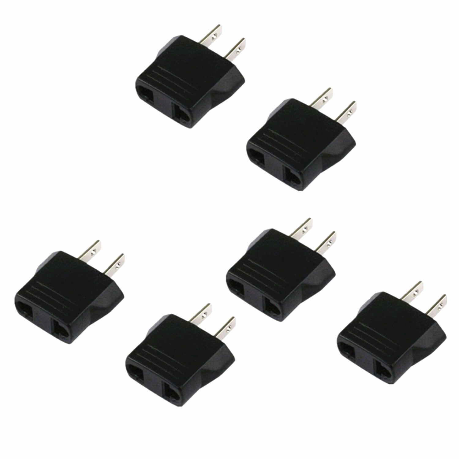 6 Pack European EU 220V to 110V Travel Flat Plug Charger Adapter Outlet ...