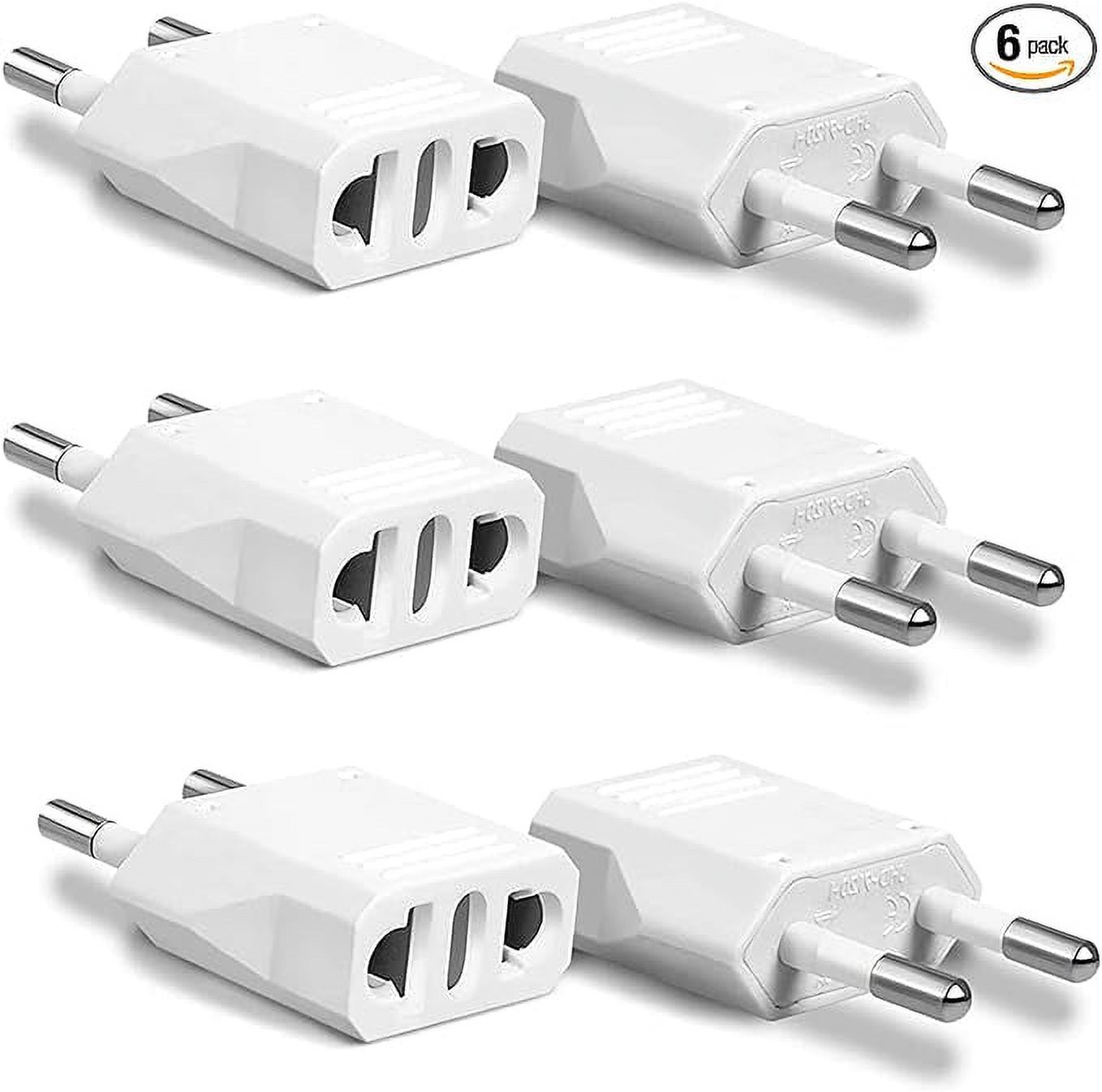 [6-Pack] European Travel Plug Adapter, US to Europe Plug Adapter, European Plug Adapter, Outlet ...