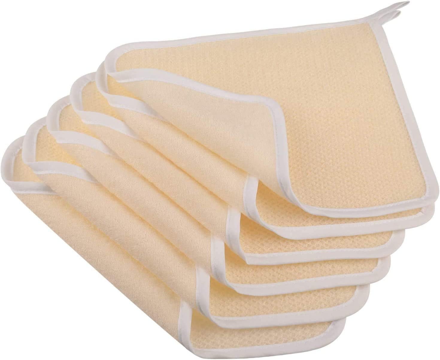 6 Pack Exfoliating Wash Cloths for Body Scrub and Face Clean, Dual ...