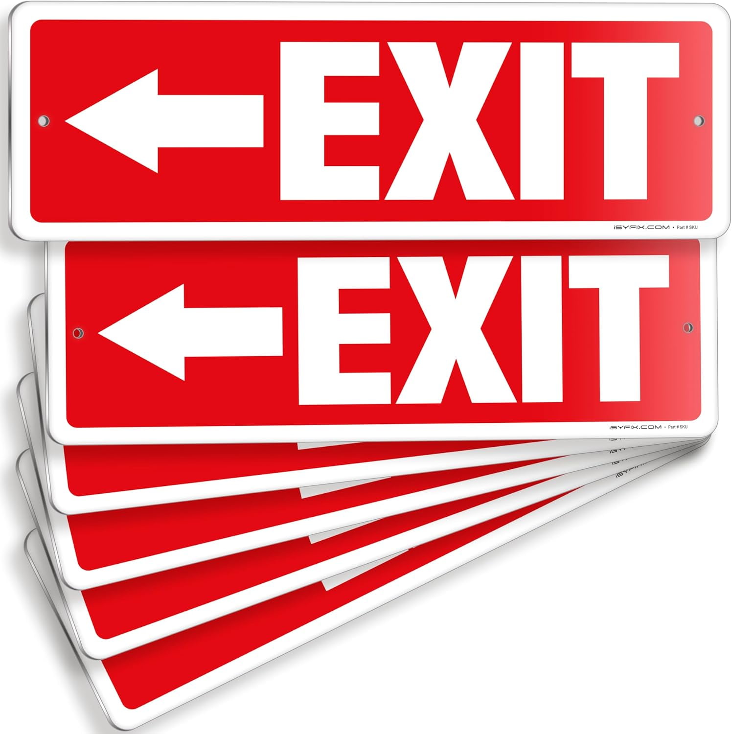 6 Pack Exit Signs 12x4 Inch with Left Directional Arrows - Rust-Proof ...