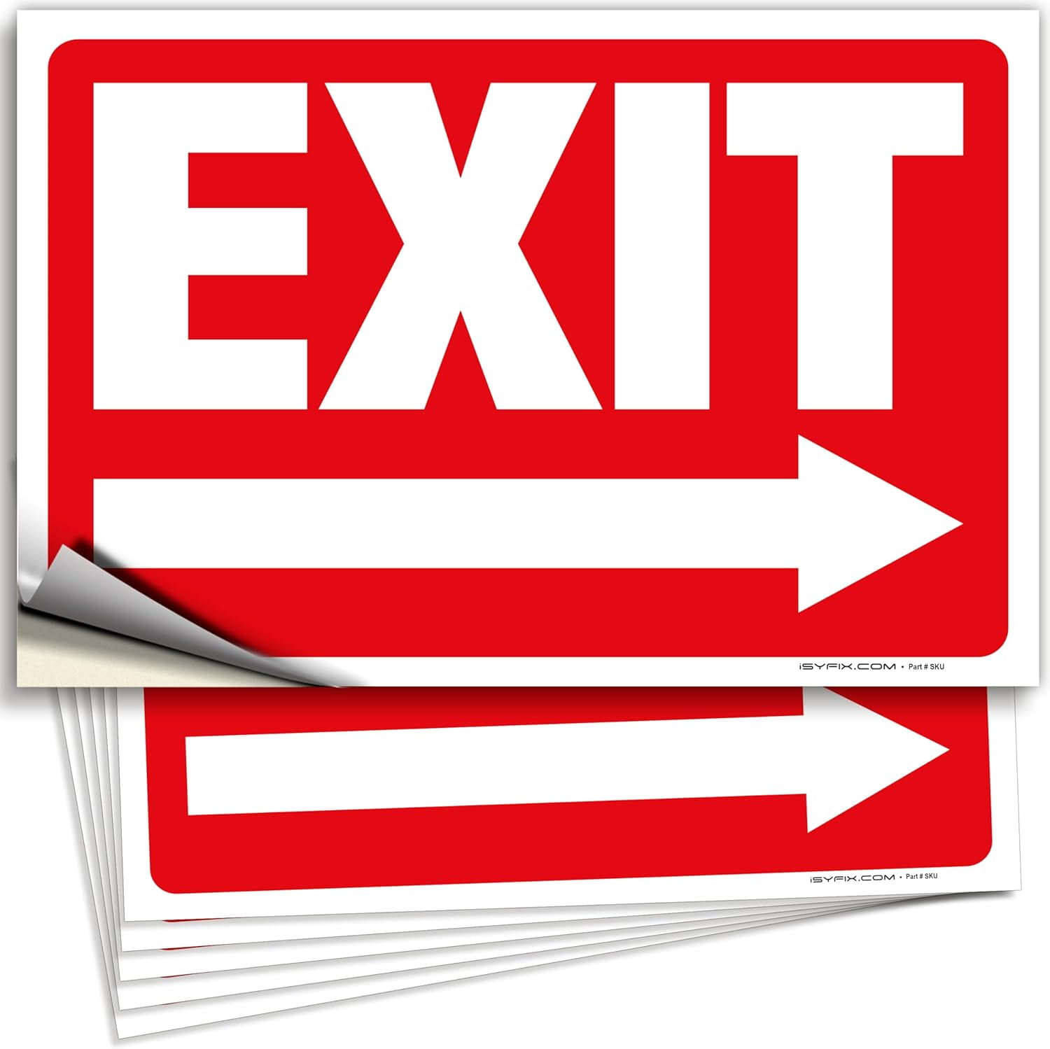 6 Pack Exit Signs Stickers, 10x7 Inch Laminated Premium Vinyl with ...